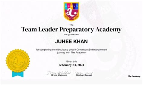 juhee khan on linkedin certificate leadership teamleaderpreparatory