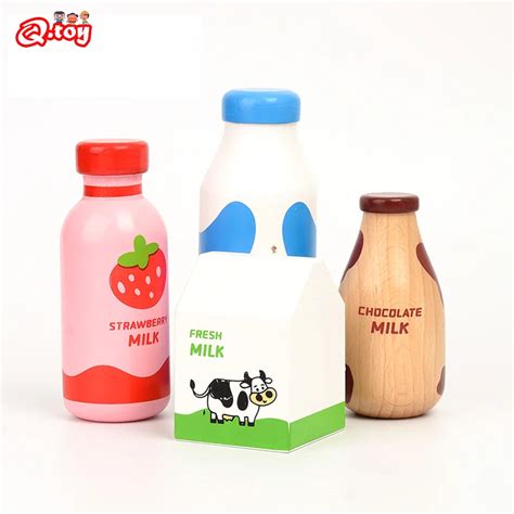 유치원 여아 남아용 나무 역할 놀이 세트 우유 병 주방 장난감 몬테소리 교육용 음식 장난감주방 장난감 Aliexpress