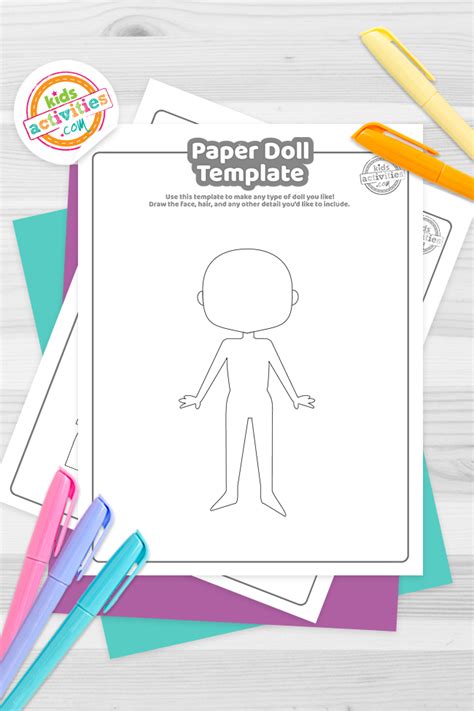 Paper Doll Template Free Printable Free Printable