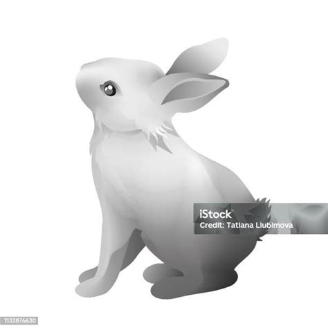 토끼 흰색 배경에 고립 된 작은 토끼의 벡터 일러스트 레이 션 귀 부분에 대한 스톡 벡터 아트 및 기타 이미지 귀 부분 귀여운 농장 Istock