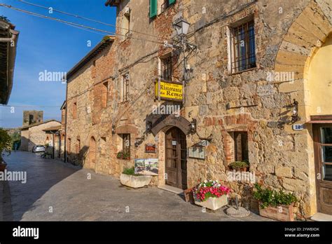 A Restaurant On The Piazza Roma In The Medieval Walled Town Of
