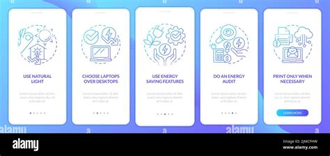 Energy Efficiency At Work Blue Gradient Onboarding Mobile App Screen