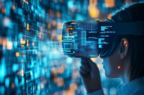 Technician Uses Virtual Reality Technology To Build Ai Algorithms Premium Ai Generated Image