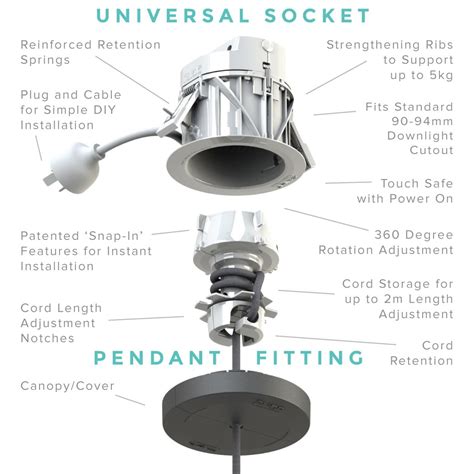 Snap Lighting Ashley Metal Cage Downlight To Pendant Conversion Kit