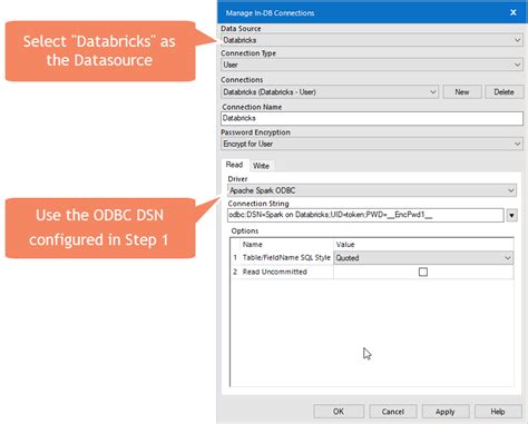 How To Configure A Databricks Connection Spark On Databricks Non Dcm Option