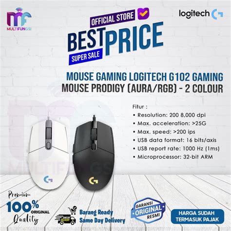 Jual Mouse Gaming Logitech G102 Gaming Mouse Prodigy Aura Rgb Putih Jakarta Pusat