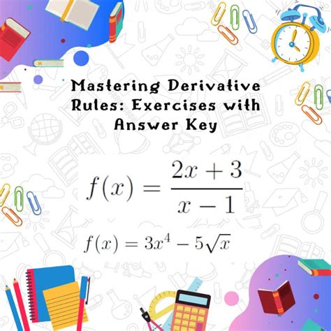 Derivatives Made Easy Exercises Covering Constant Power Product Quotient
