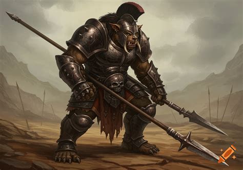 A Warrior In Full Plate Armor Holding A Glowing Halberd Stands On A