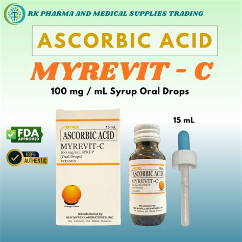 Myrevit C Ascorbic Acid 15ml Oral Drops Fda Approved Shopee Philippines