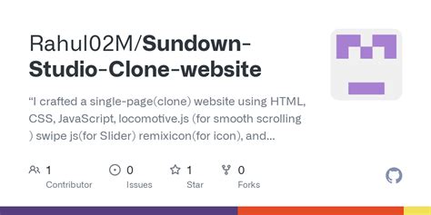 GitHub Rahul M Sundown Studio Clone Website I Crafted A Single Page Clone Website Using