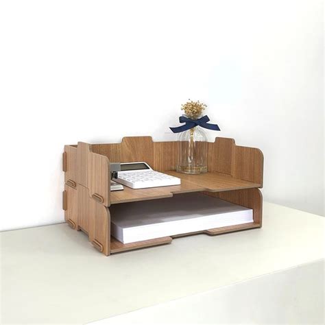 올지 우드 서류보관함 분리형 문서보관함 가로형 브라운 2단 오픈형 A4 서류 정리대 트레이 홈플러스 택배배송