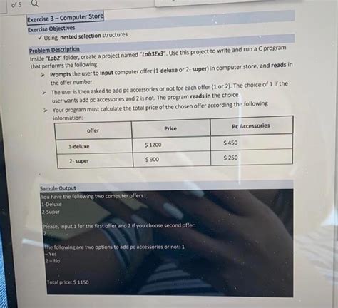 Solved Of 5 Q Exercise 3 Computer Store Exercise