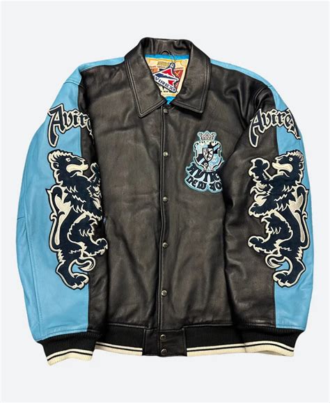 Archive Avire X New York Dragons Leather Jacket
