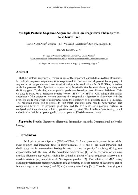 pdf multiple proteins sequence alignment based on progressive methods