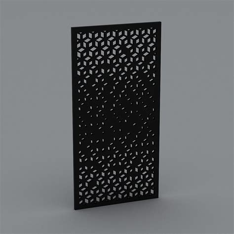 Stylish Black Jali Pattern Screen 3d Model Free
