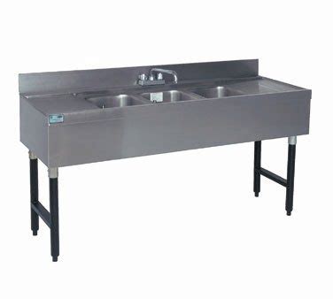 Advance Tabco Underbar Basics Work Board Sink Unit 3 Sink