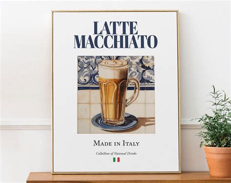 Latte Macchiato Art Print Italian Beverage Poster Kitchen Bar Decor