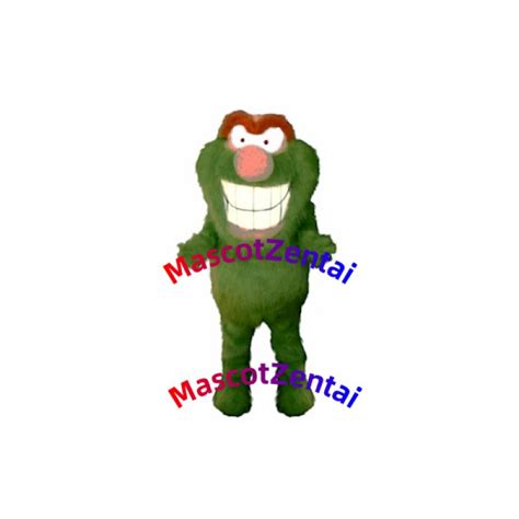 Big Mouth Green Furry Monster Mascot Costume