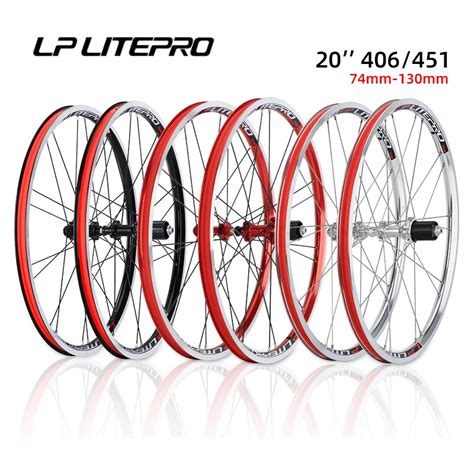 자전거휠lp Litepro 접이식 자전거 20 인치 휠 세트 V 브레이크 림 74 130mm 알루미늄 티몬