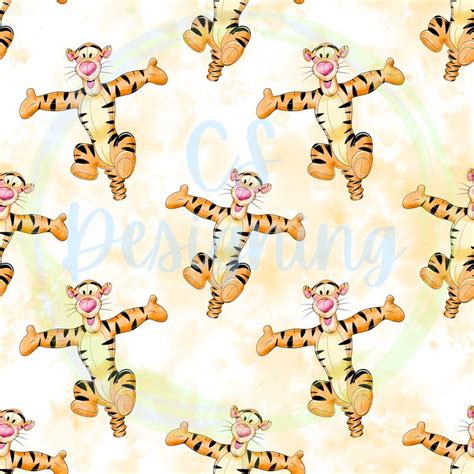 Tigger Seamlessseamless Patterndigital Paperdigitalpaperseamless