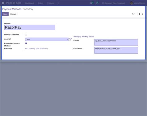 Odoo POS Razorpay Integration WebKul