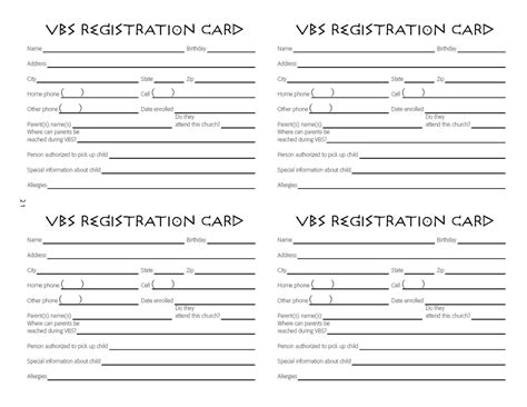 Free Printable Vbs Registration Forms Free Printable A Z