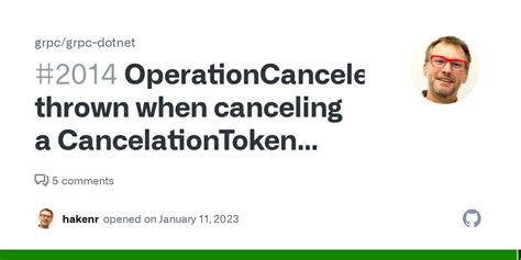 operationcanceledexception thrown when canceling a cancelationtoken