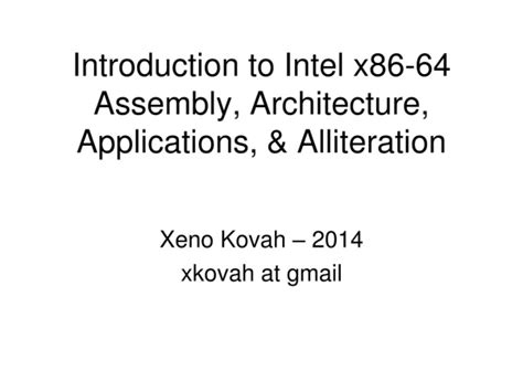 Ppt Intel X86 Architecture Powerpoint Presentation Free Download