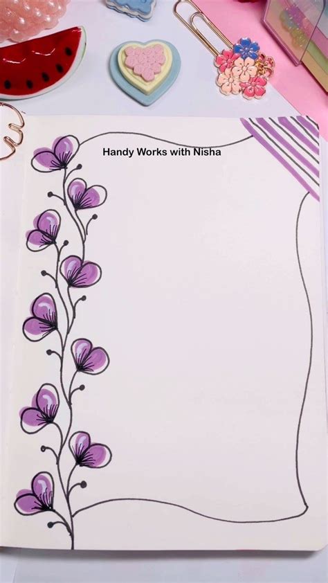 Nishas Easy Notebook Border Designs 🌸 Notebookdecor In 2025 Border Design Border Design
