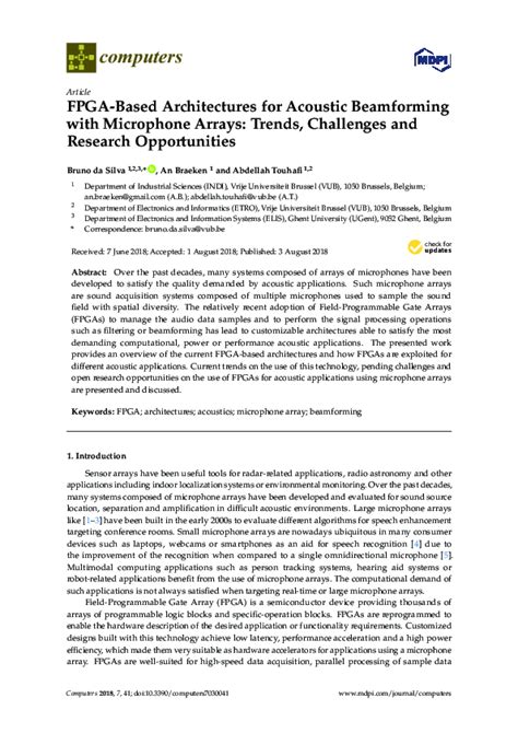 Pdf Fpga Based Architectures For Acoustic Beamforming With Microphone