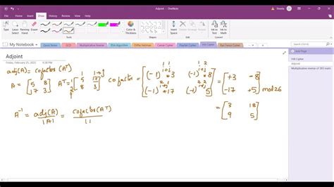 Hill Cipher 2x2 Key Youtube