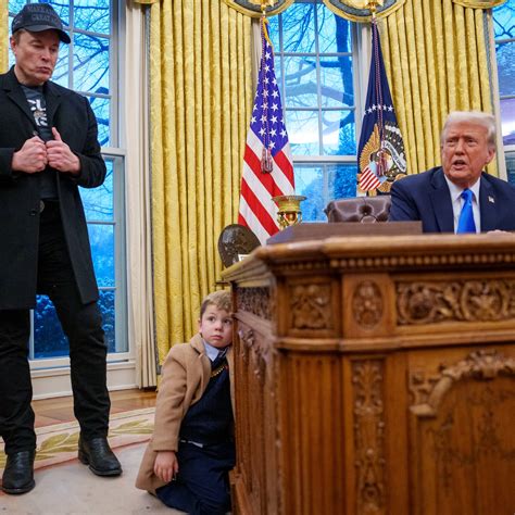 Particle News Elon Musks Son Captures Attention During Oval Office