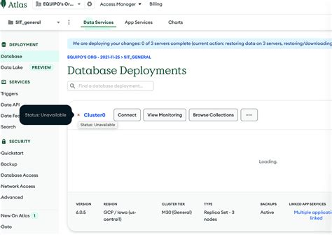 my cluster is unavailable mongodb atlas mongodb developer community