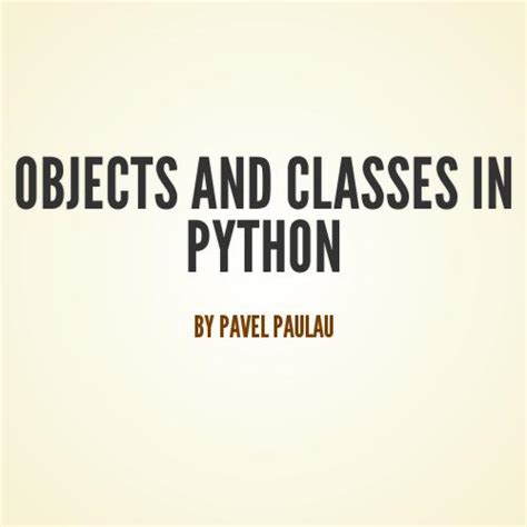 Objects And Classes In Python