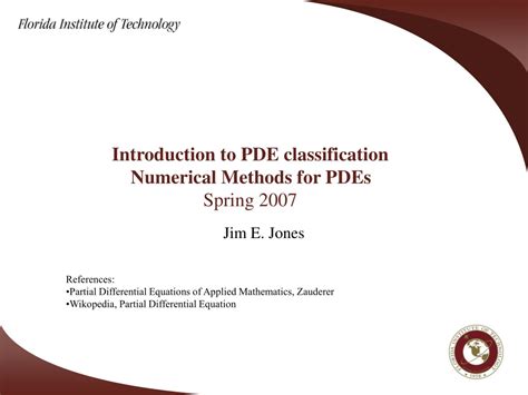 Ppt Pde Classification And Numerical Methods Powerpoint Presentation