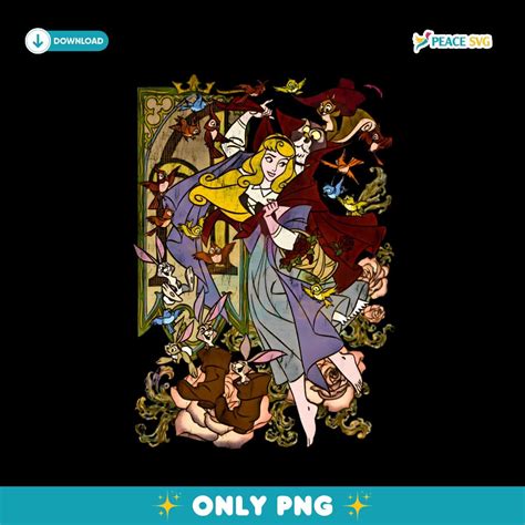 Retro Disney Sleeping Beauty Aurora Princess Png Instant Download