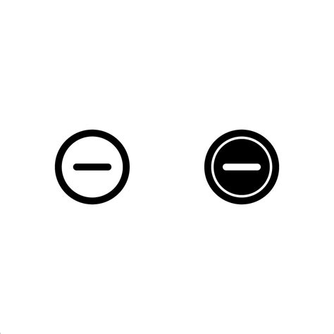 Negative Terminal Icon Set Minus Round Symbol Dash Circle Subtract