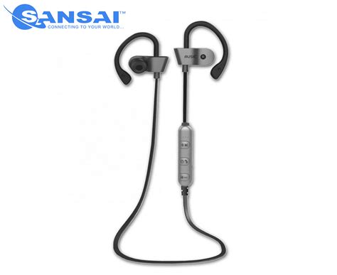 Sansai Bluetooth Wireless Sport Wrap Around Earphones Black Grey Catch Co Nz