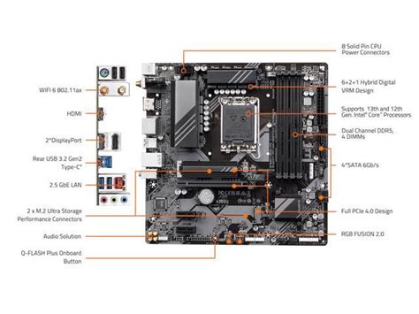 Gigabyte B760m Ds3h Ax Lga 1700 Intel B760 M Atx Motherboard With Ddr5 2 M 2 Pcie 4 0 Usb 3