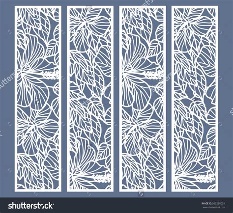 Die Laser Cut Ornamental Panels Floral стоковая векторная графика без лицензионных платежей