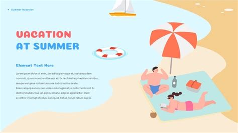 Ppt 발표자료 빠르게 만드는 방법은 여름 휴가 해변 일러스트 바캉스 Ppt 휴양지 여행사 상품소개 템플릿으로 10분