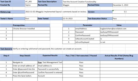 Free Test Case Template Download The Software Test Plan Template Excel Accelatest