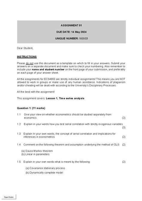 ecs4863 2024 assignment 01 time series analysis instructions