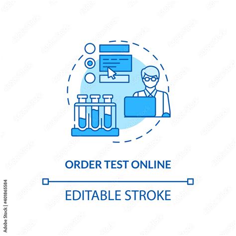 Ordering Test Online Concept Icon Lab Test Ordering Step Idea Thin Line Illustration Home