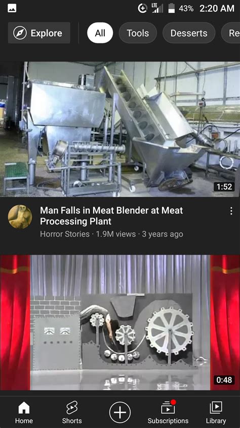 youtube algorithm demonstrating a dark sense of humour scrolller