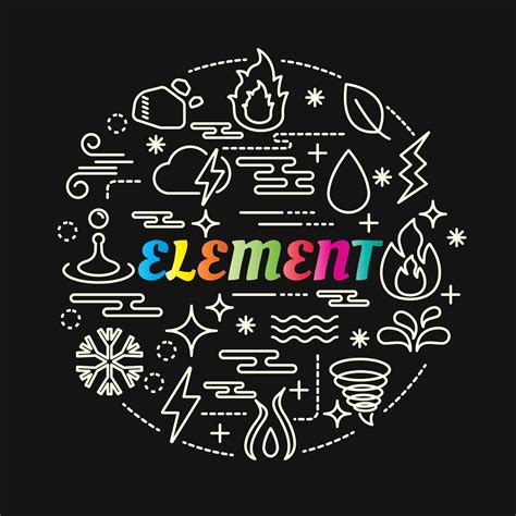 Element Colorful Gradient Lettering With Line Icons 2279968 Vector Art At Vecteezy