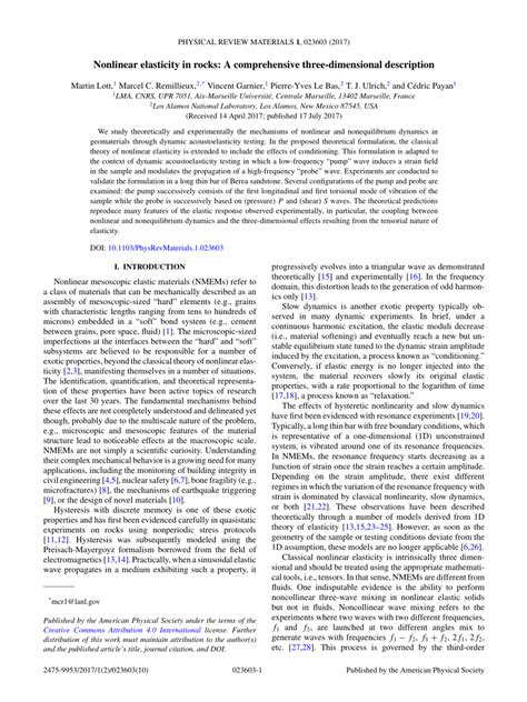 Pdf Nonlinear Elasticity In Rocks A Comprehensive Three Dimensional Description Pdf Nonlinear Elasticity In Rocks A Comprehensive Three Dimensional Description