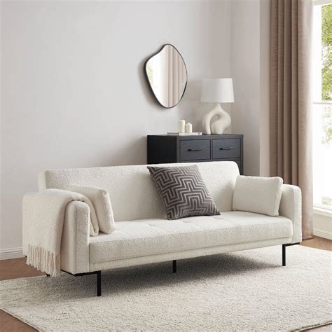 Light Cream Boucle Sofa In A Neutral Coloured Living Room Quality