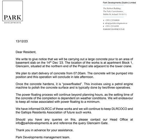 Park Developments Concrete Pouring The Gallops Estate