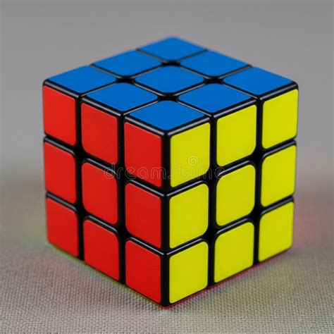 A Classic 3x3 Rubik S Cube Featuring Red Blue And Yellow Sides Stock